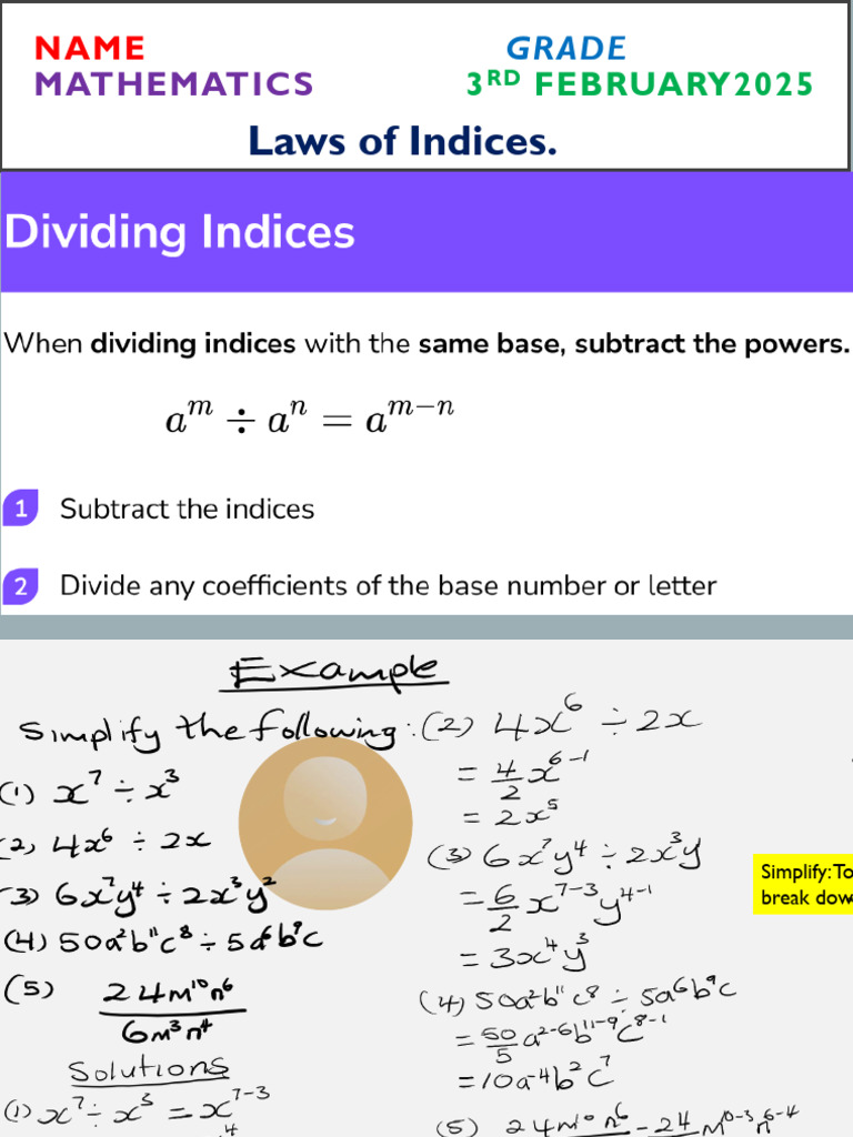 Laws of Indices 21 | PDF
