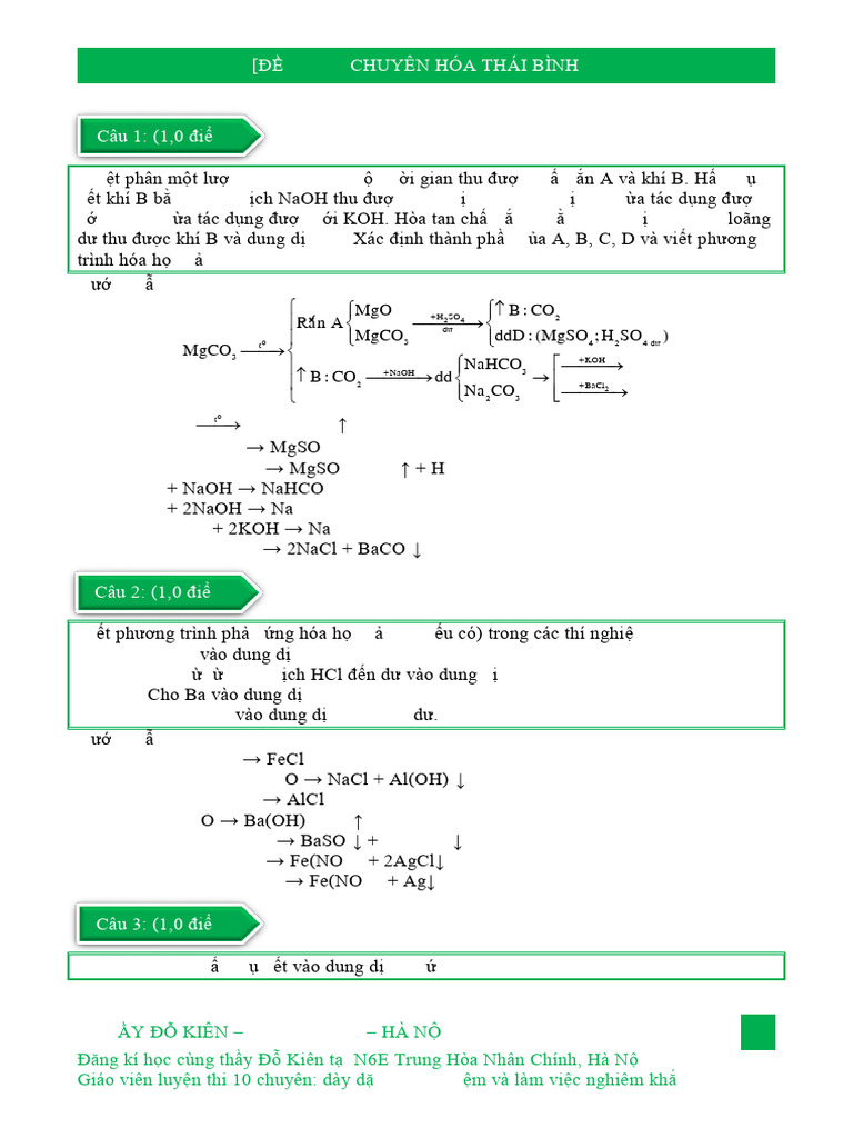 DA 10 Chuyen Thai Binh Do Kien | PDF