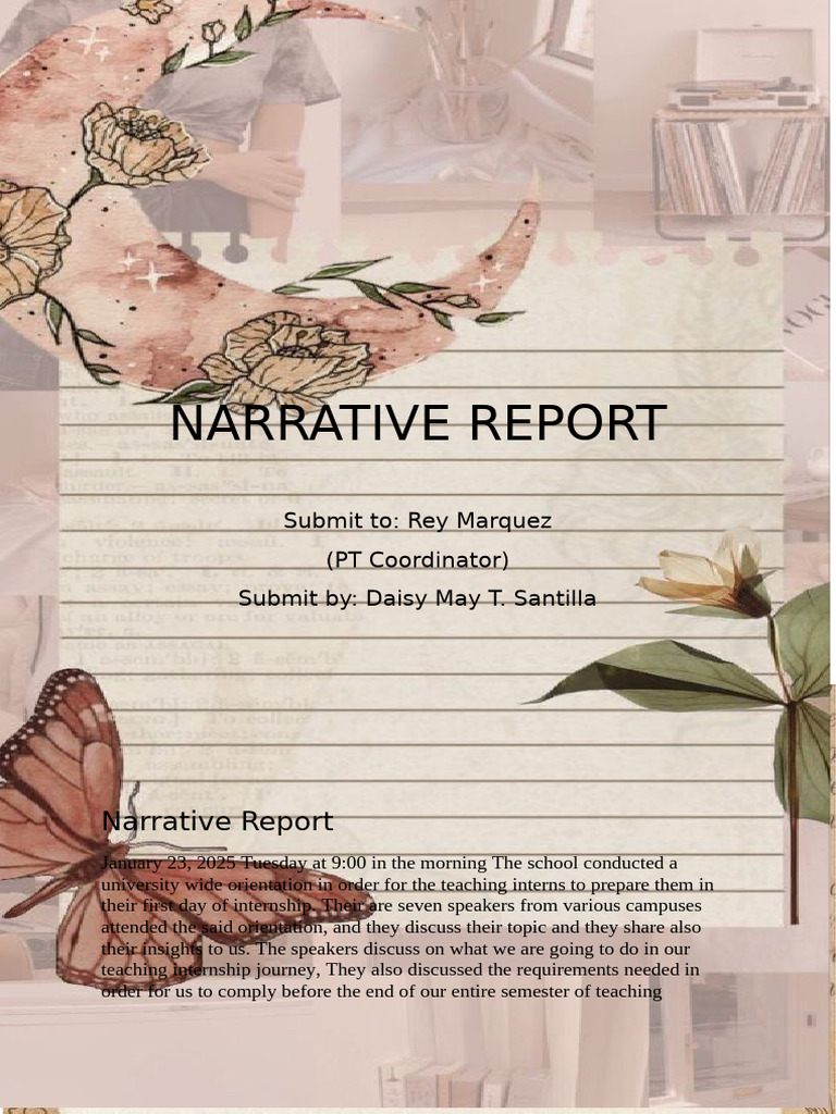 Narrative Report - Orientation-Santilla, Daisy May T-Beed4a | PDF ...
