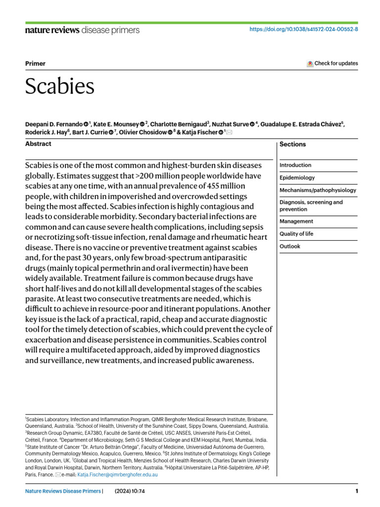 Scabies: Disease Primers | PDF | Complement System | Immune System