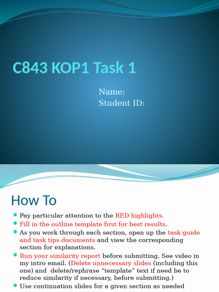C843 Task Template (KOP1) | PDF | Risk | Risk Management