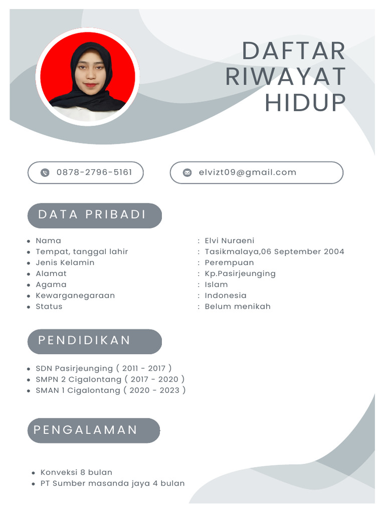 Putih Dan Abu-Abu Minimalis Modern CV Resume Riwayat Hidup - 20250213 ...