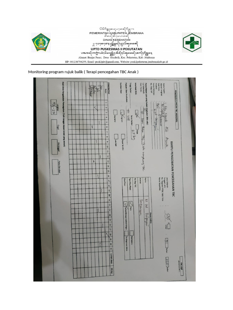 Monitoring TBC Anak: Program Rujuk Balik | PDF
