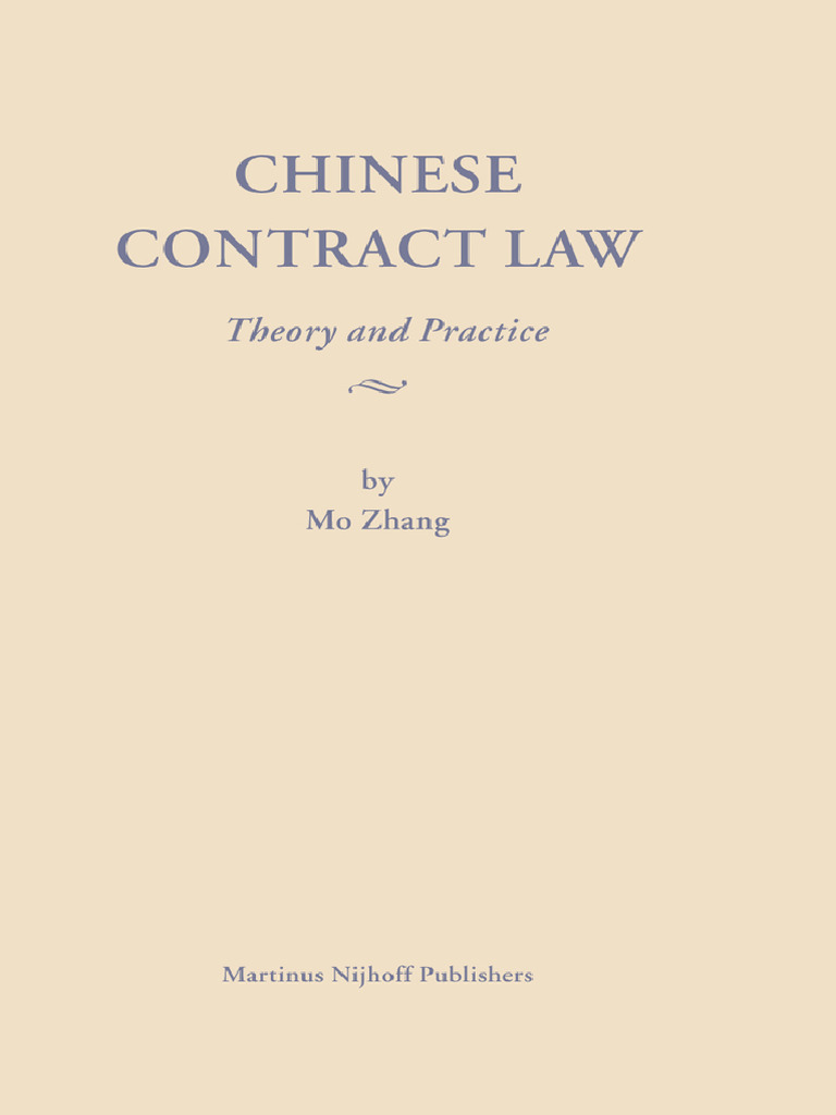 Chinese Contract Law Theory and Practice | PDF | Mao Zedong | China