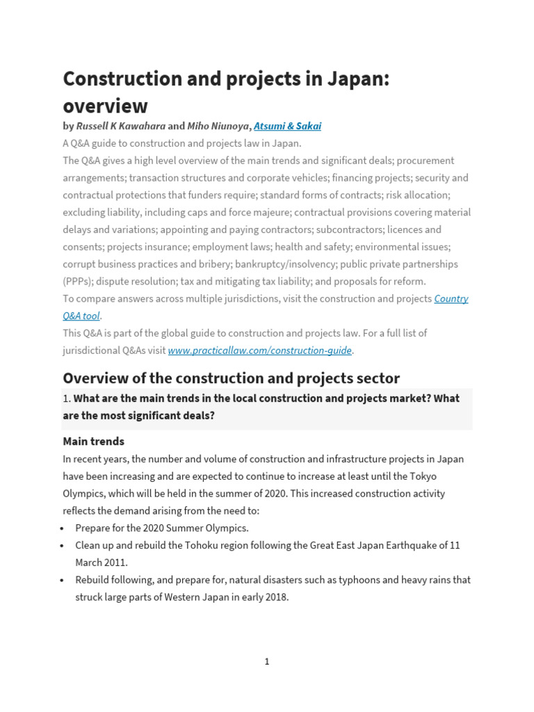 Construction and Projects in Japan | PDF | Alternative Dispute ...