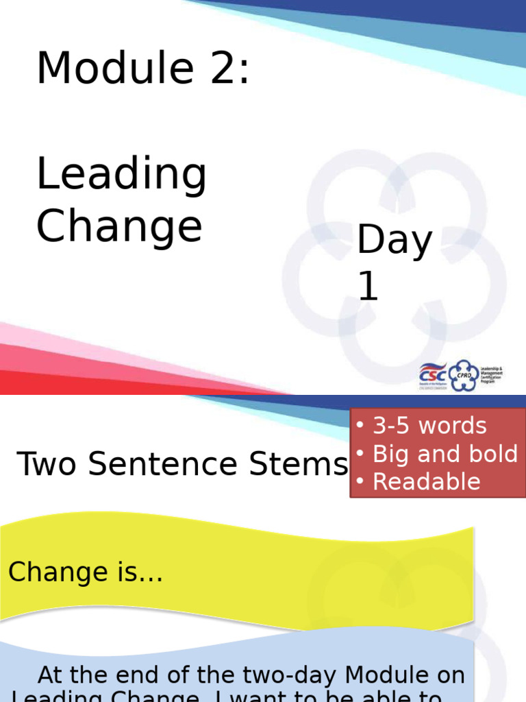 LC 1 | PDF | Learning | Change Management