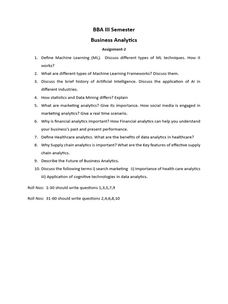 Assignment-2 - Business Analytics | PDF