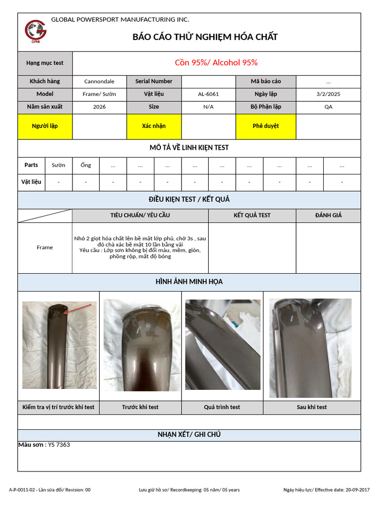 Chemical + UV Test Report | PDF