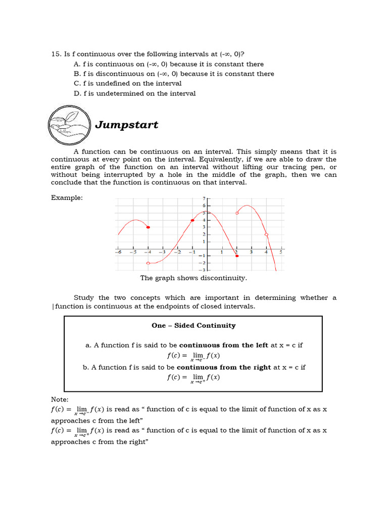 Basic Calculus Q3 W3 - Module 3 1 | PDF | Function (Mathematics) | Continuous Function