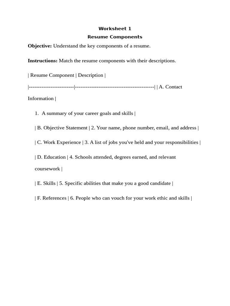 Work Sheet 1 | PDF