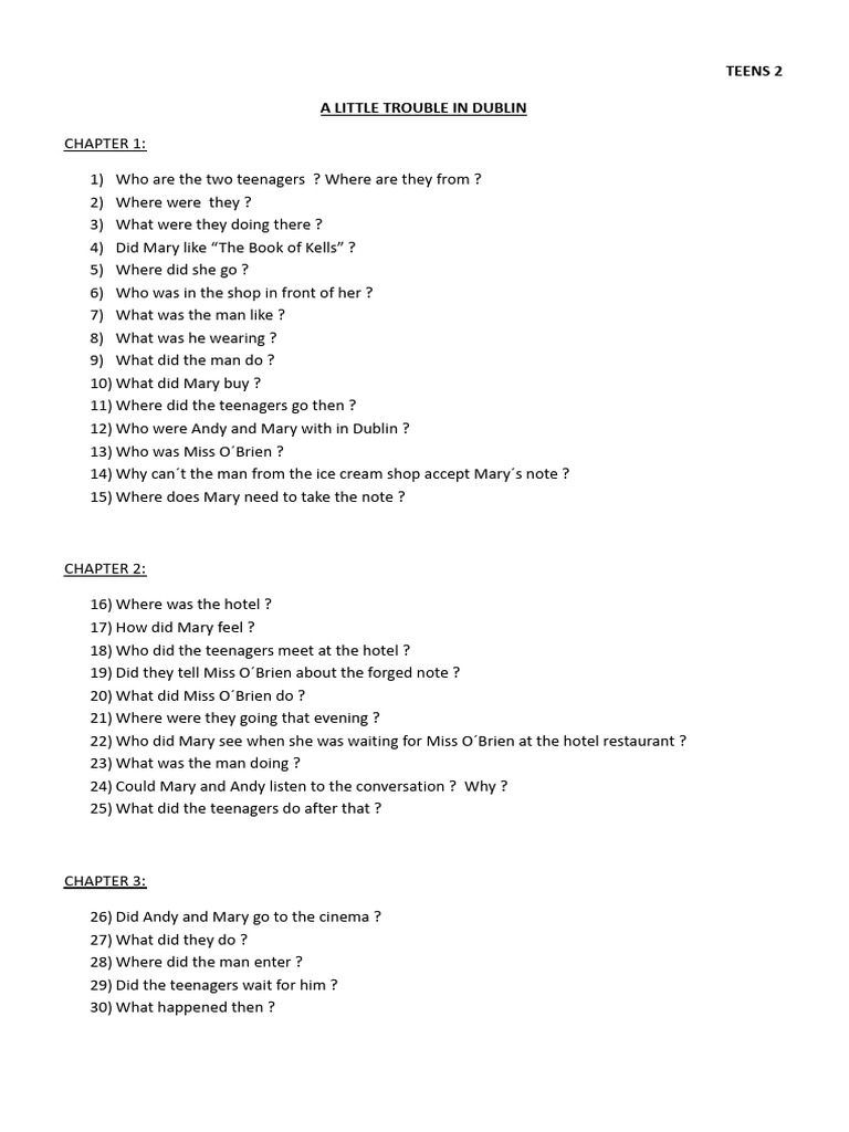 A Little Trouble in Dublin Q&A Guide | PDF