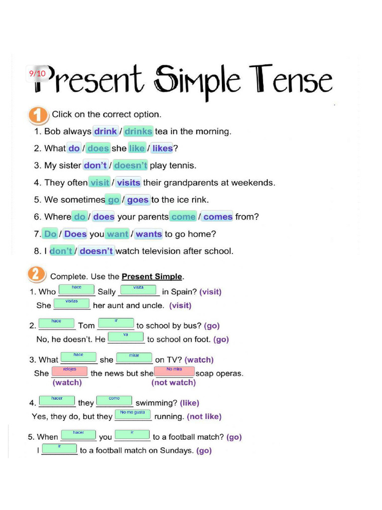 Present Simple Tense | PDF
