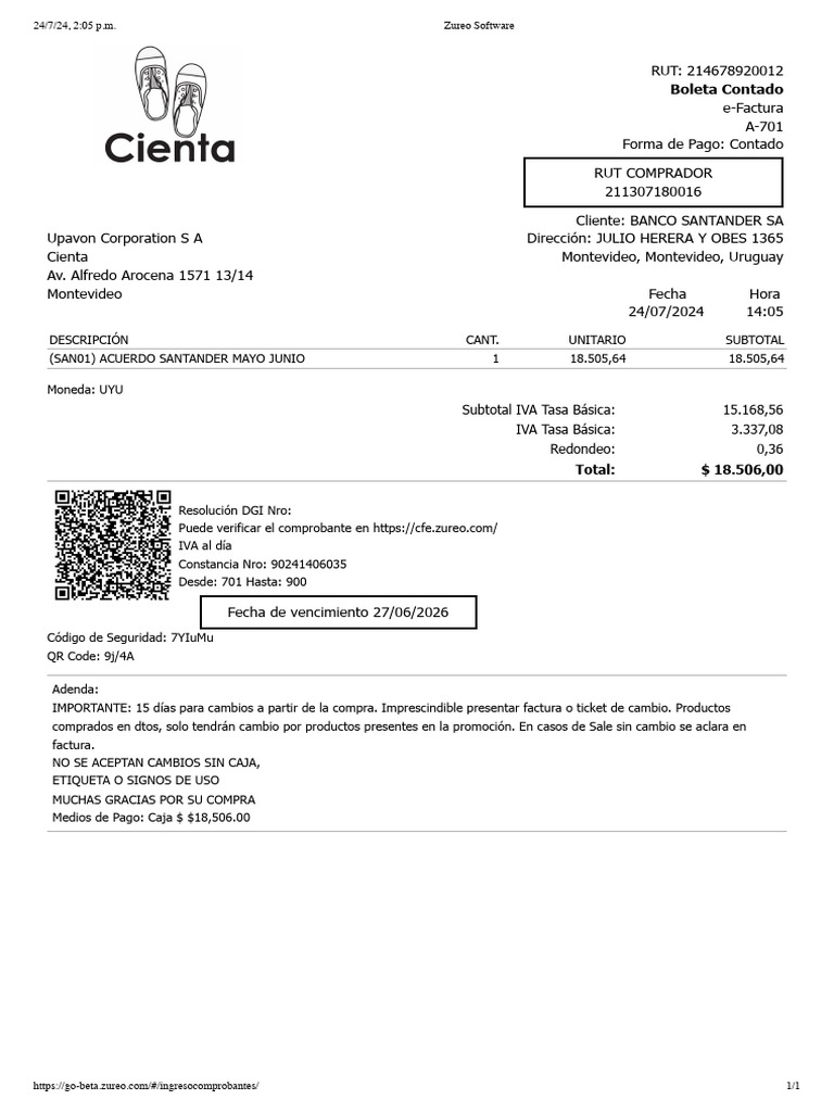 Zureo Gestión Online - Ingreso de Comprobantes | PDF