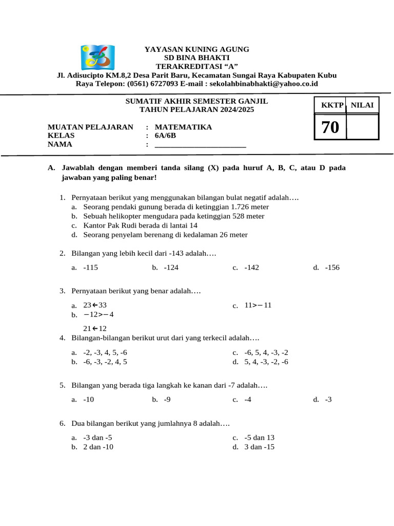 Pas MTK 6 2024-2025 | PDF