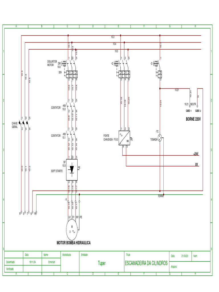 Diagrama Elétrico de Escamadeira de Cilindros | PDF
