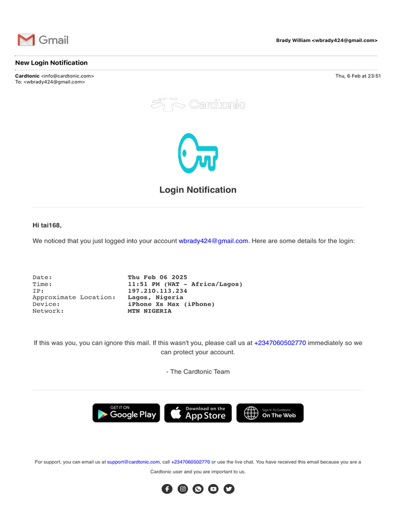 New Login Notification | PDF