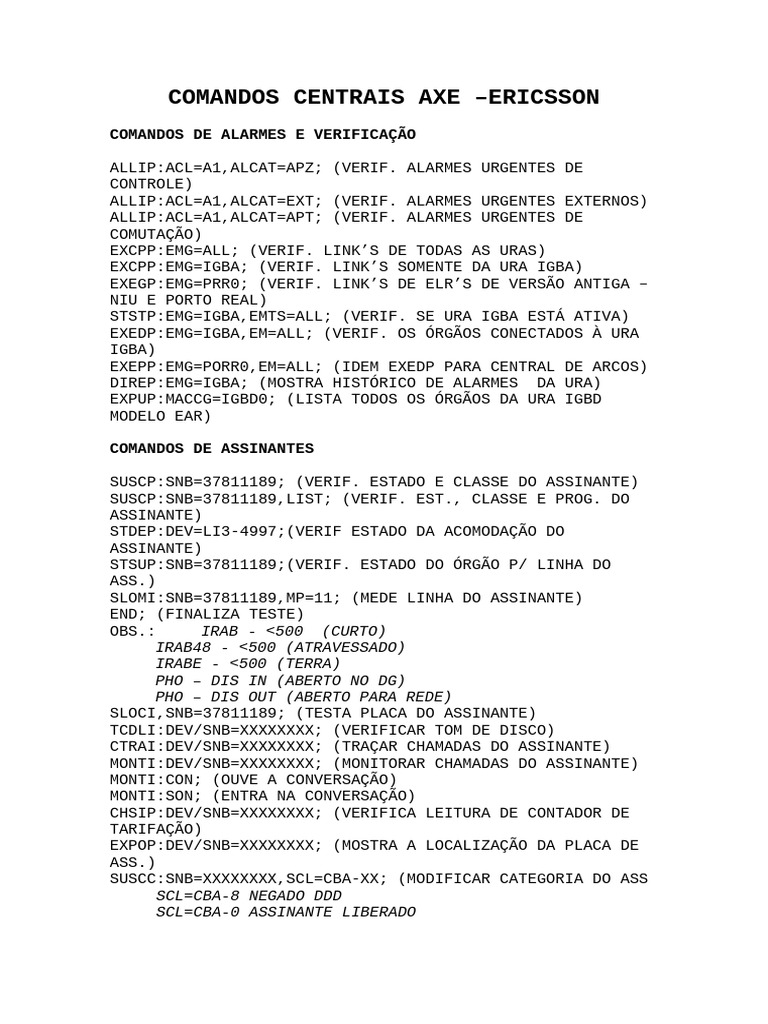 Comandos Axe | PDF