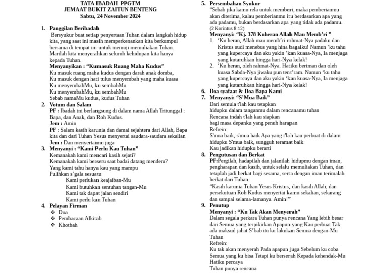 TATA IBADAH PPGTM JBZ | PDF