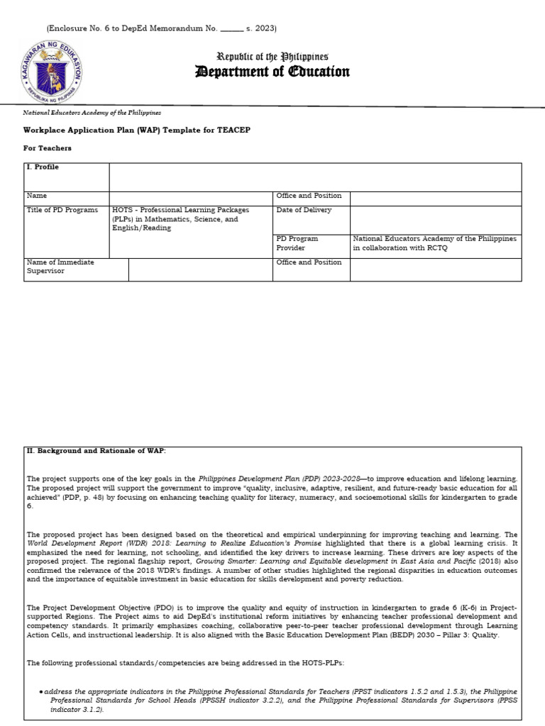 TEACEP - Session 8 Materials - WAP For Teachers | PDF | Mentorship | Teachers