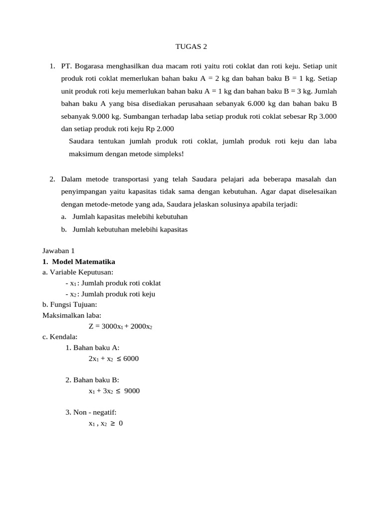 Tugas 2 Riset Operasi | PDF