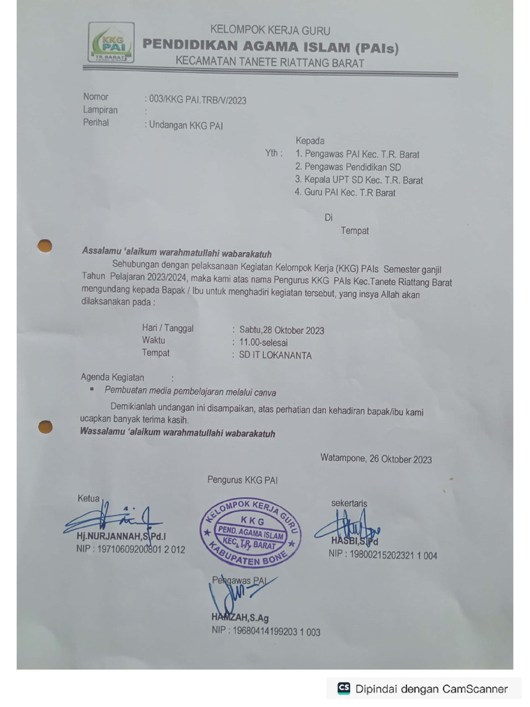 Undangan KKG Pai | PDF