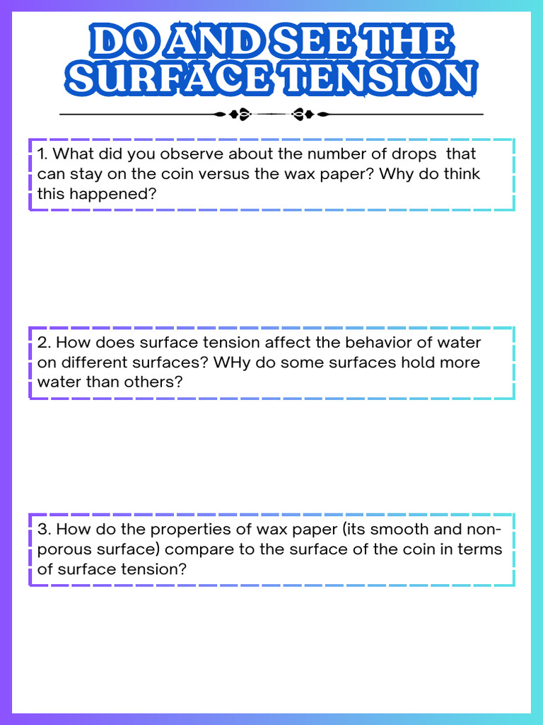 Exploring Surface Tension and Viscosity | PDF