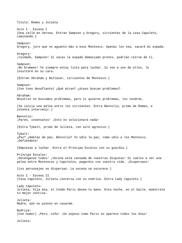 Rivalidad y Amor en Verona | PDF | Romeo y Julieta