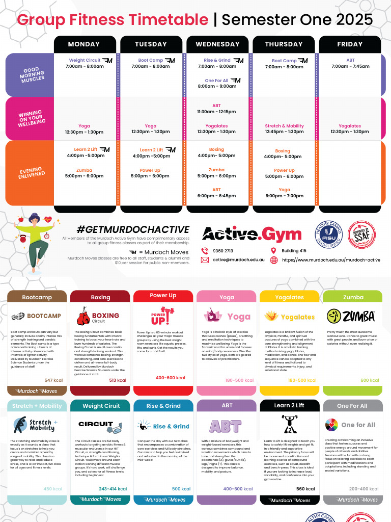group-fitness-timetable-sem-1-2025 | PDF | Strength Training | Physical ...