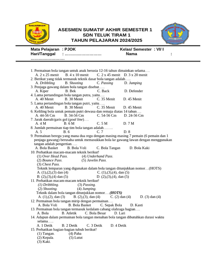 Soal Kelas 6 Fadh | PDF
