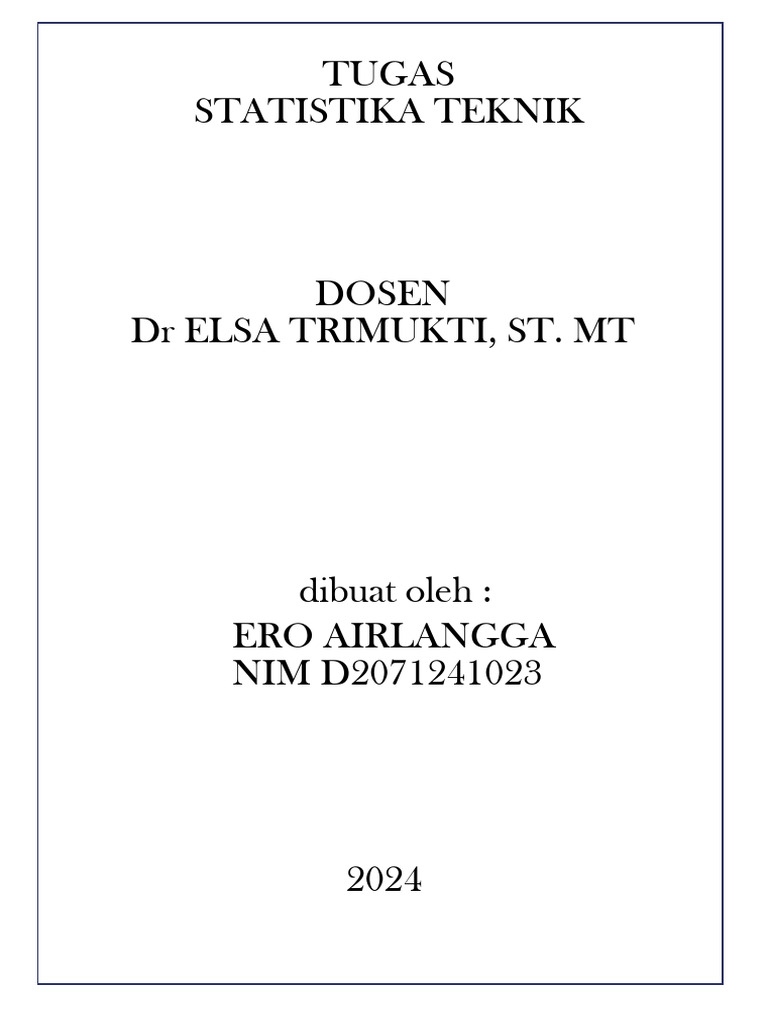 Tugas Statistika Teknik - ERO AIRLANGGA | PDF