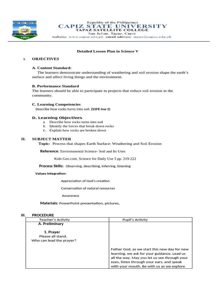 Science5 Earth Surface 1 | PDF | Weathering | Rock (Geology)
