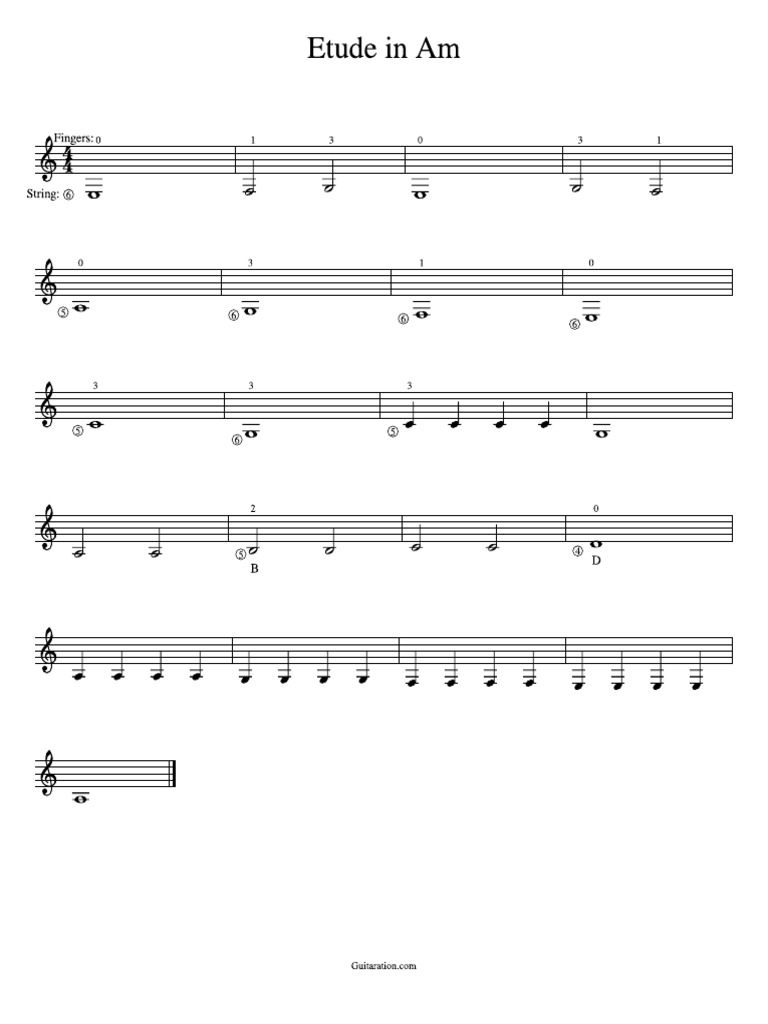 Free Easy Guitar Sheet Music | PDF