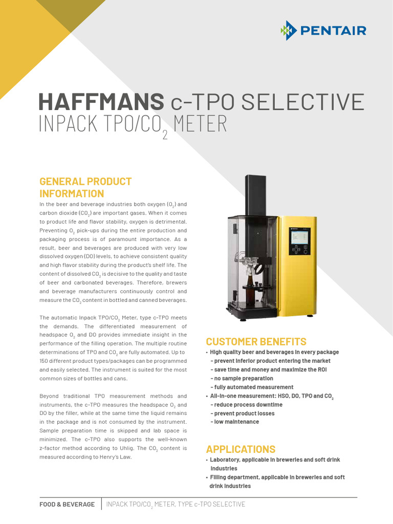 c-TPO/CO2 Meter for Beverage Quality | PDF | Carbon Dioxide | Drink