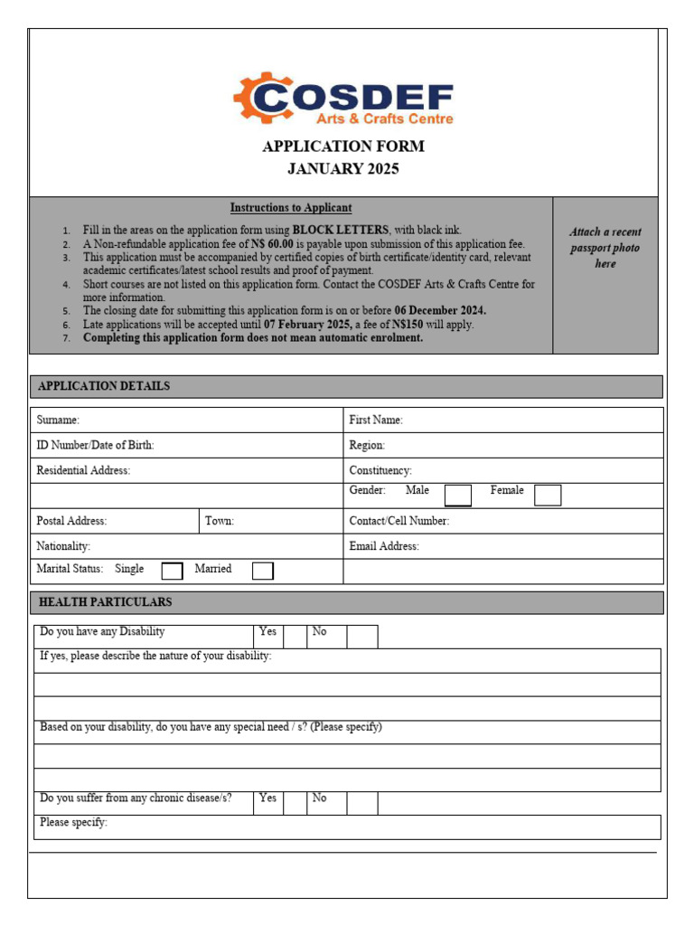 Arts Crafts Application Form 2025 Compressed | PDF | Identity Document | Birth Certificate