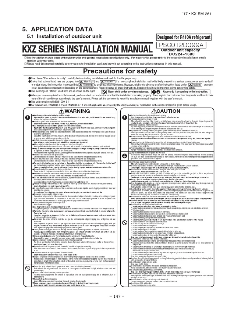 Fdc-Kxzrxe1 Installation Out | PDF | Leak | Atmosphere Of Earth