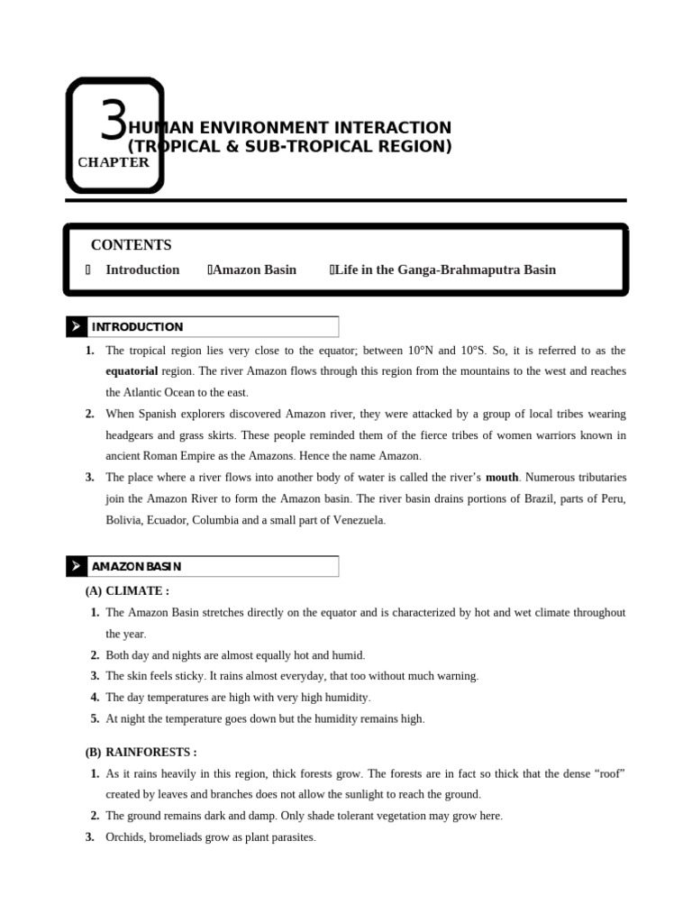 Human Enviornment Interactions | PDF | Amazon Rainforest | Rainforest