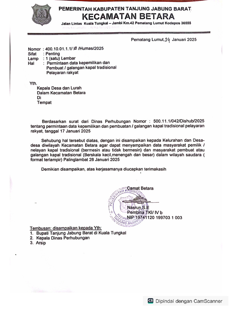 permintaan data kepemilikan dan pembuatan galangan kapal tradisional ...