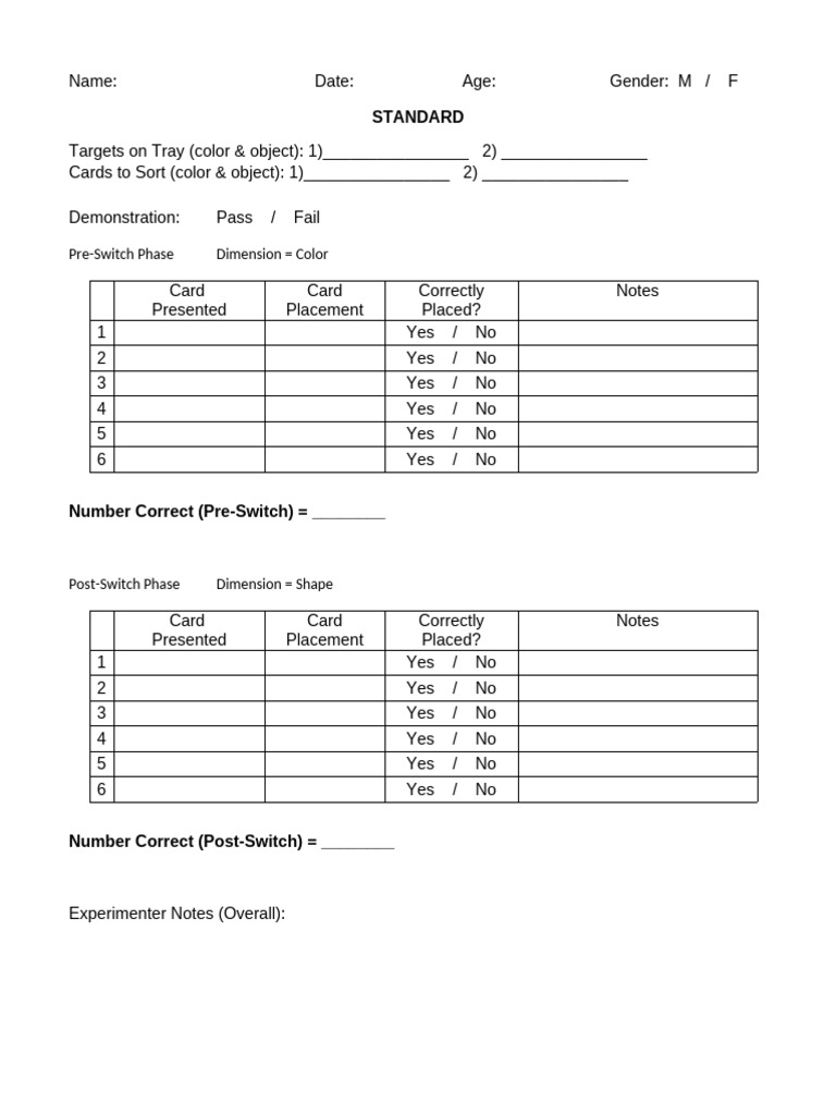 EF Card Sort Data Sheet | PDF