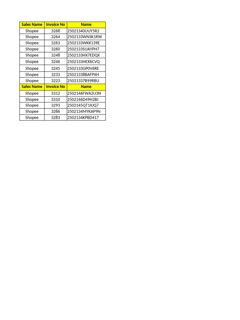 Shopee Sales Invoice Summary | PDF