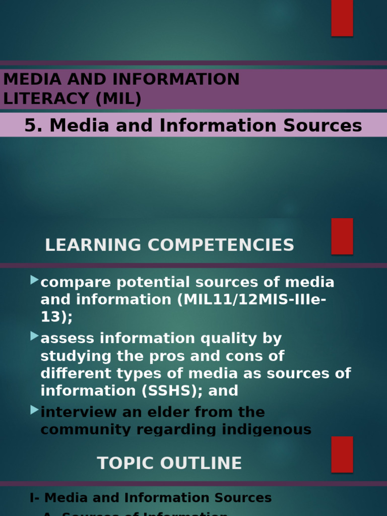Media and Information Sources | PDF | Information | Libraries