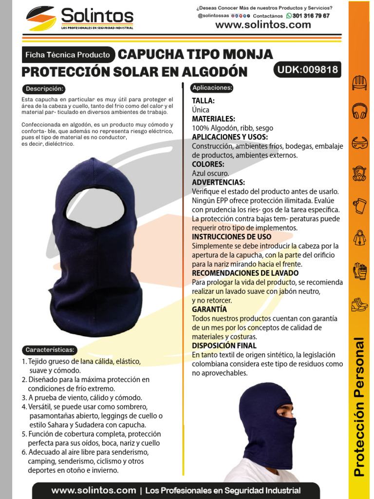 Ficha Tecnica Capucha Tipo Monja Movil | PDF