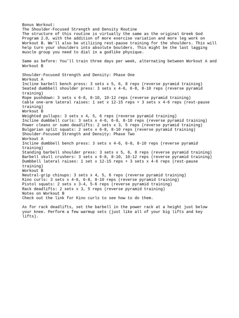 7.2 The Shoulder-Focused Strength and Density Bonus Routine | PDF