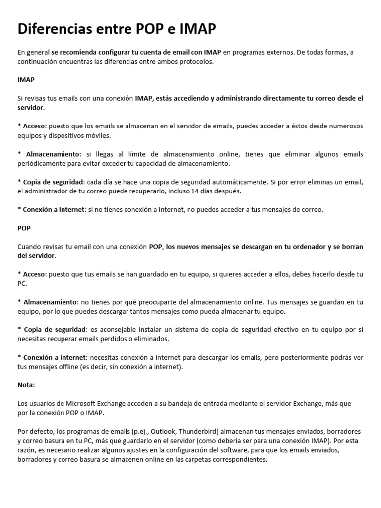 Diferencias Entre Los Protocolos POP e IMAP | PDF | Transport Layer Security | Comunicación por ...