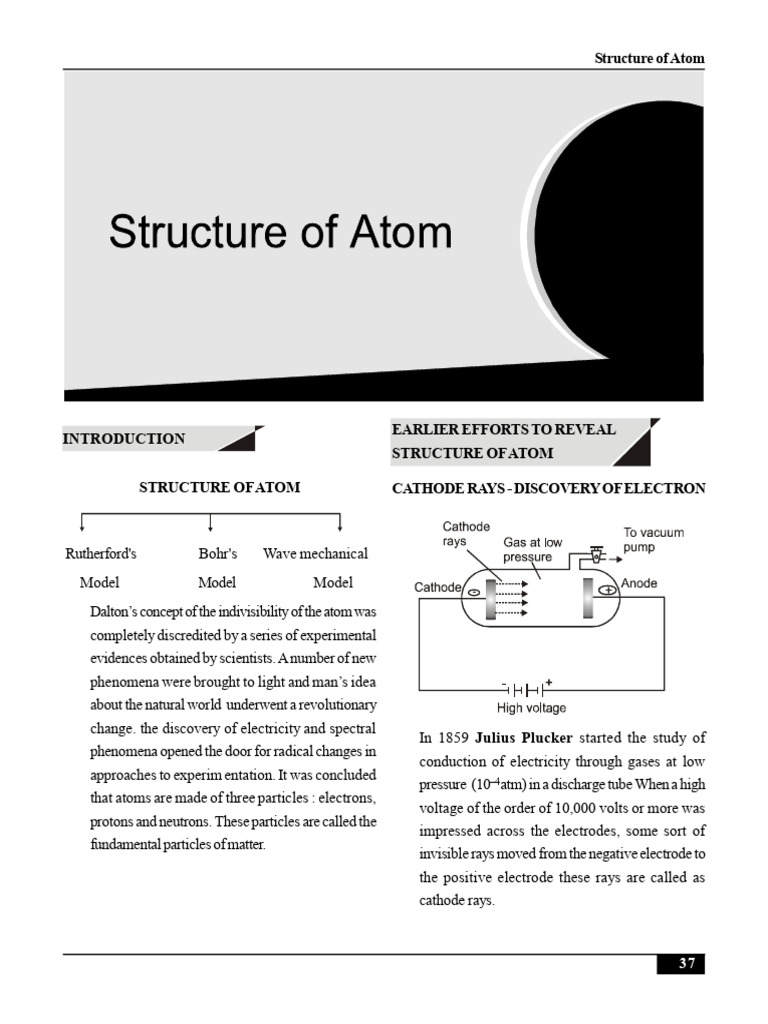 02 Structure of Atom | PDF | Atoms | Atomic Nucleus