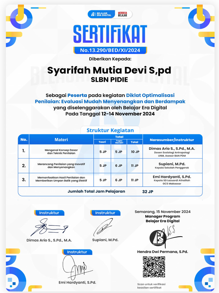 Sertifikat - Syarifah Mutia Devi S, PD | PDF
