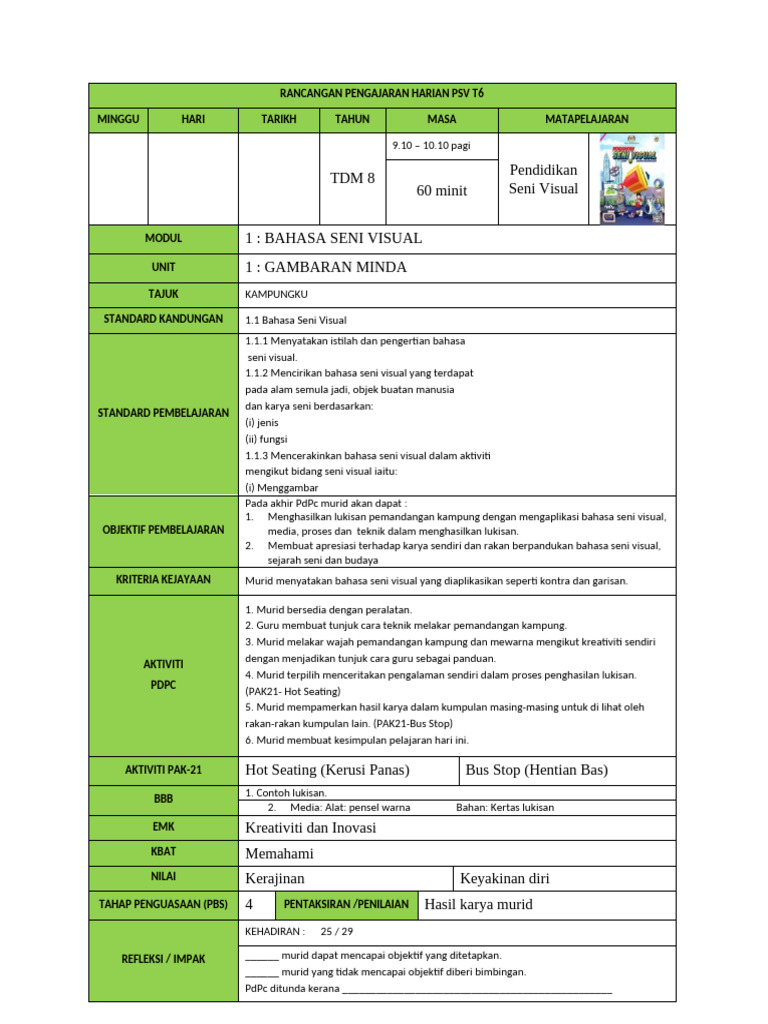 Contoh RPH PSV | PDF