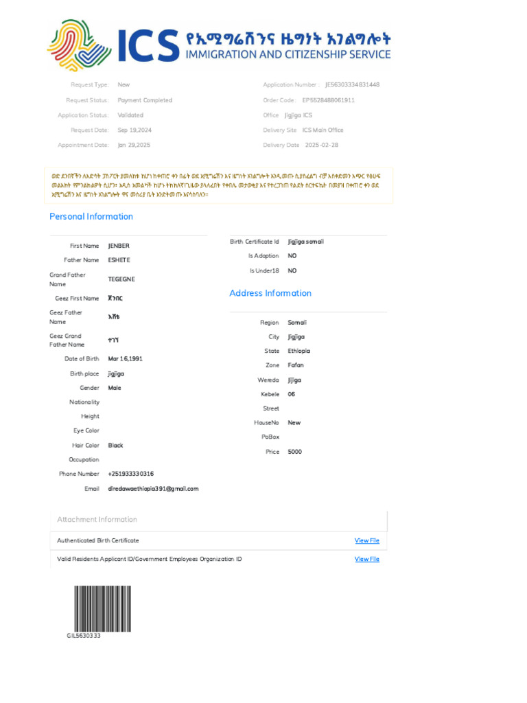 Apply For Ethiopian Passport Online | PDF | Authentication | Government And Personhood