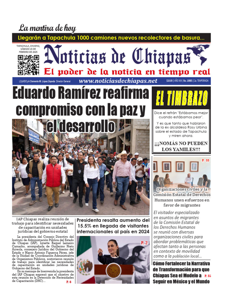 Periódico Noticias de Chiapas, Edición Virtual Sábado 15 de Febrero de ...