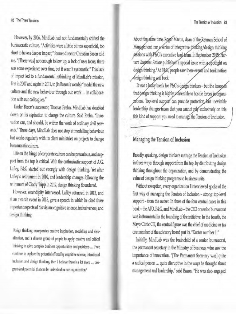 Extrait "Manager La Tension D - Inclusion" in Design Thinking at Work, David Dunn | PDF