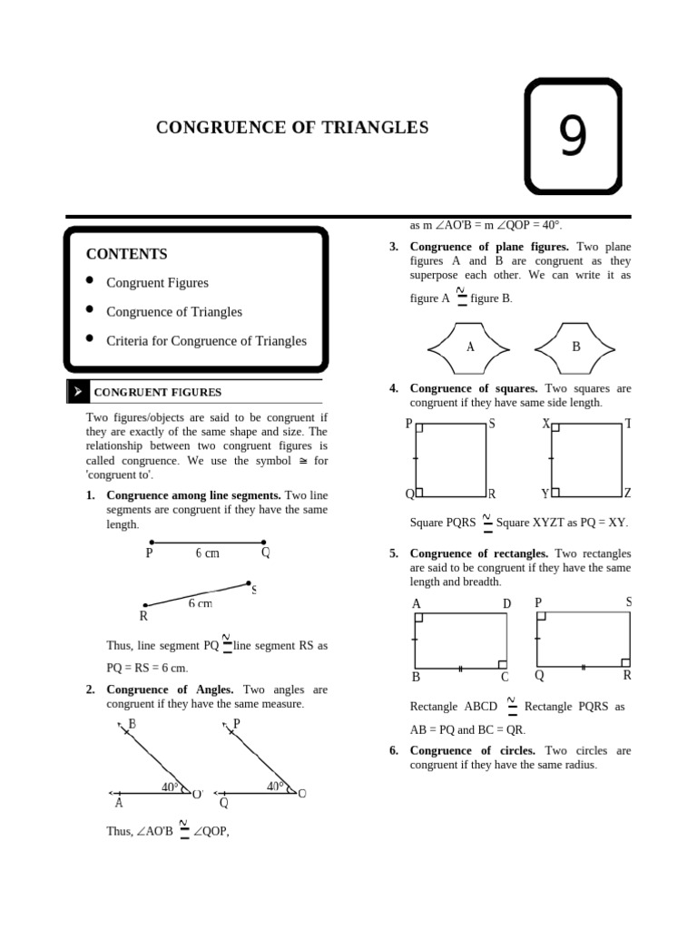 Congruent Figures and Triangle Criteria | PDF | Triangle | Euclidean Plane Geometry